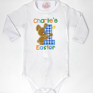 Boy First Easter Shirt / Easter Shirt / Bunny Embroidery / Easter ...
