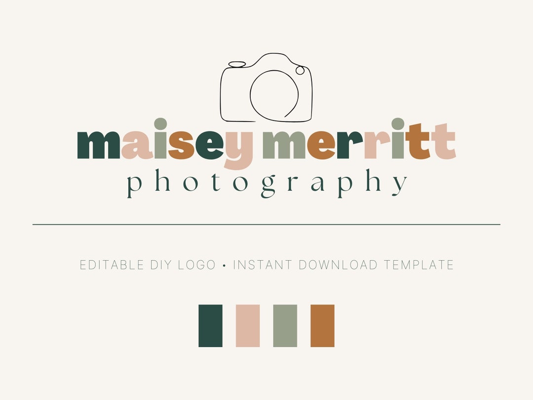 DIY Logo Template Editable Branding Package Photography - Etsy