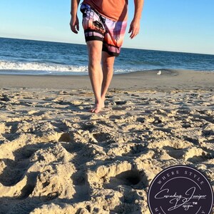 Men's Sunset Swim Trunks, Ethically Made, UPF 50+--cascading Juniper ...