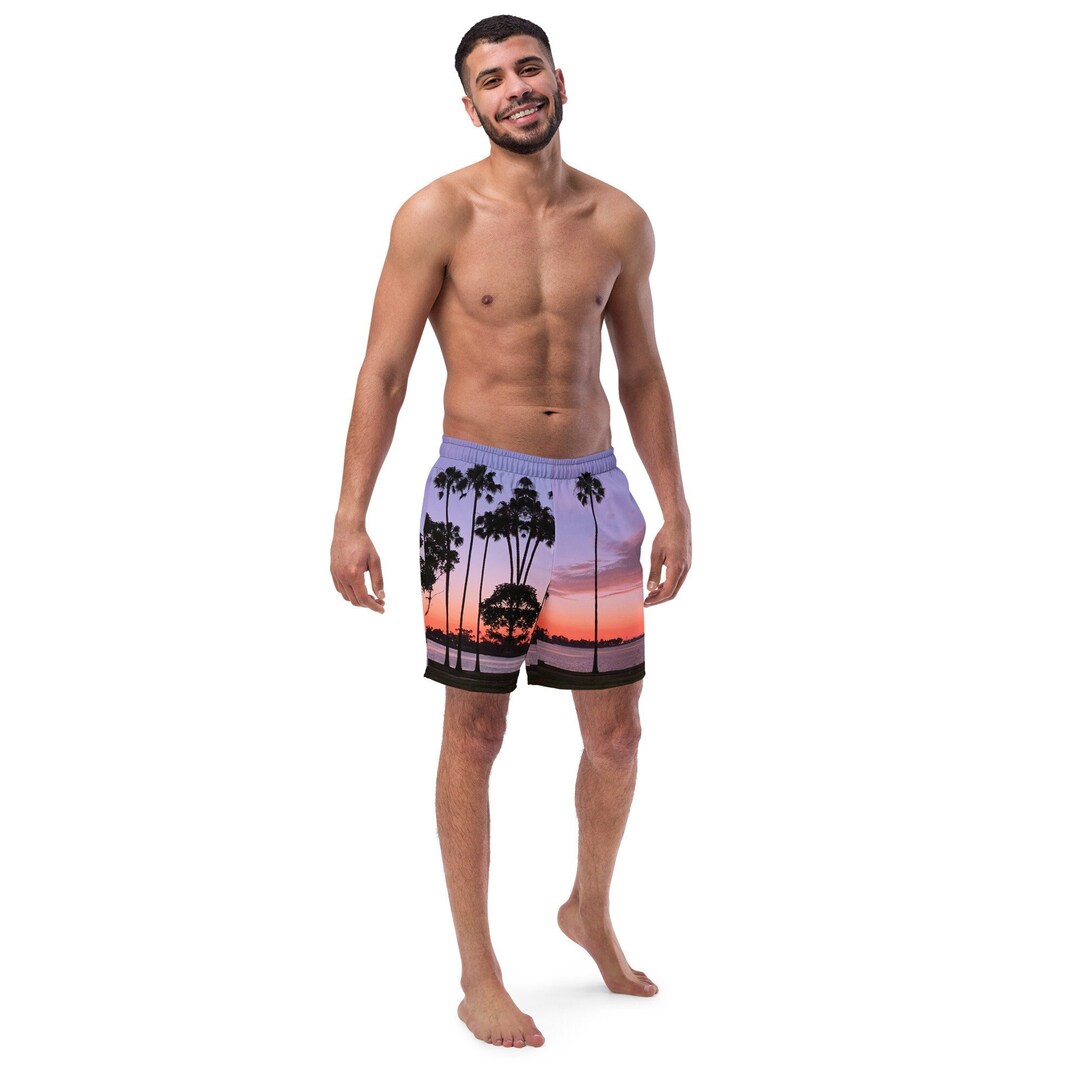 Men's Sunset Swim Trunks Ethically Made UPF - Etsy