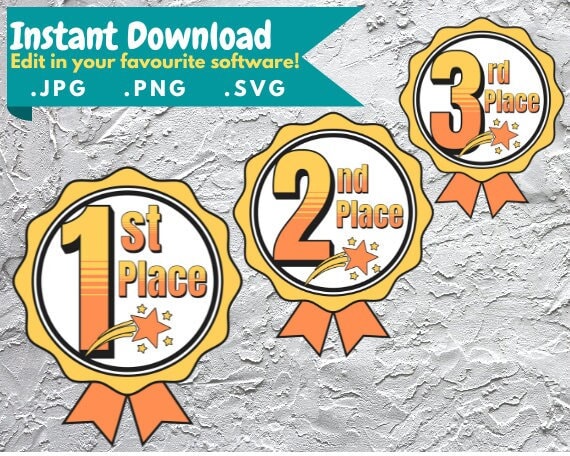 Art File "1st 2nd 3rd Award" Digital Download A5 A4 A3 (PNG SVG) - Etsy