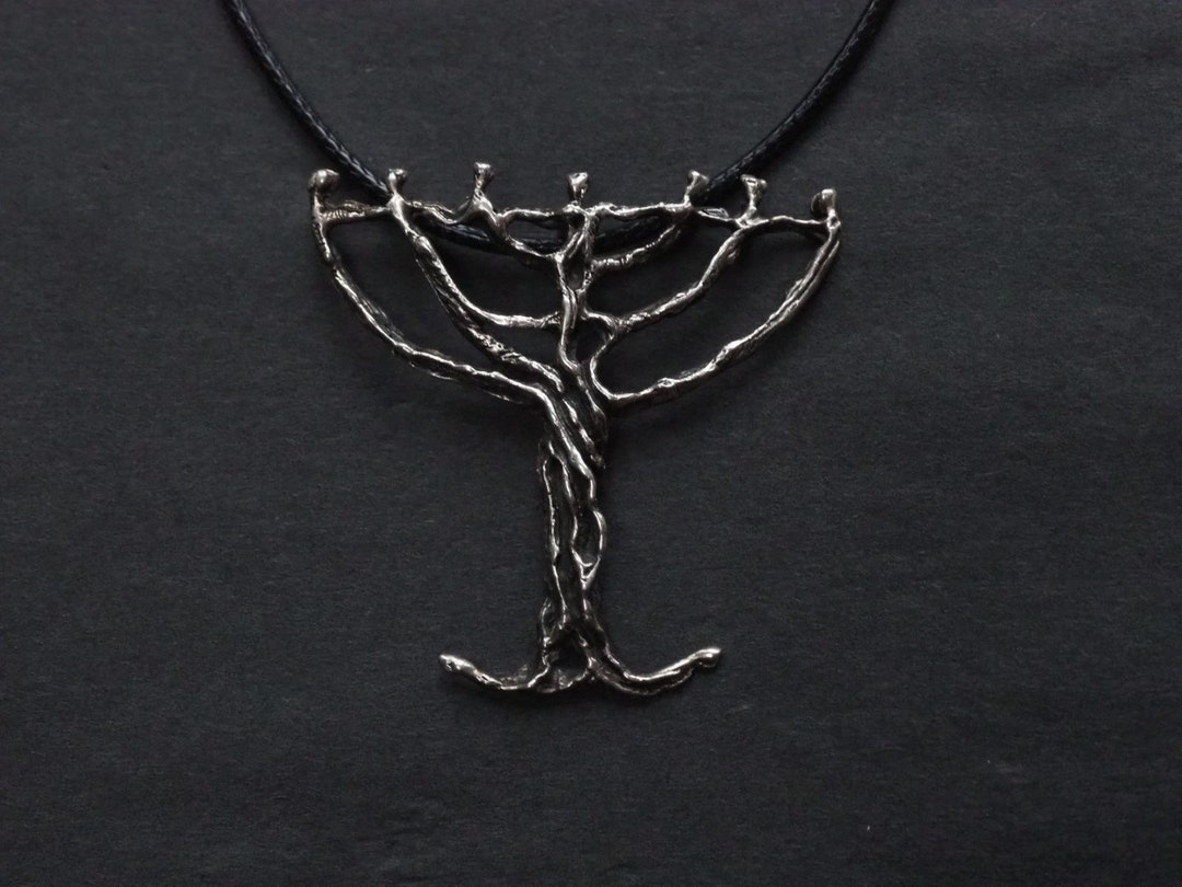 Chachkes Menorah Tree Necklace Judaica Jewelry - Etsy