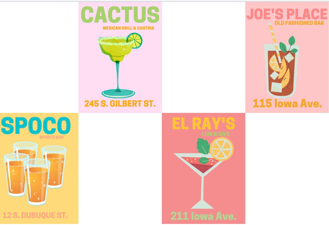 Iowa City Bar Prints (2 of 3) - Etsy