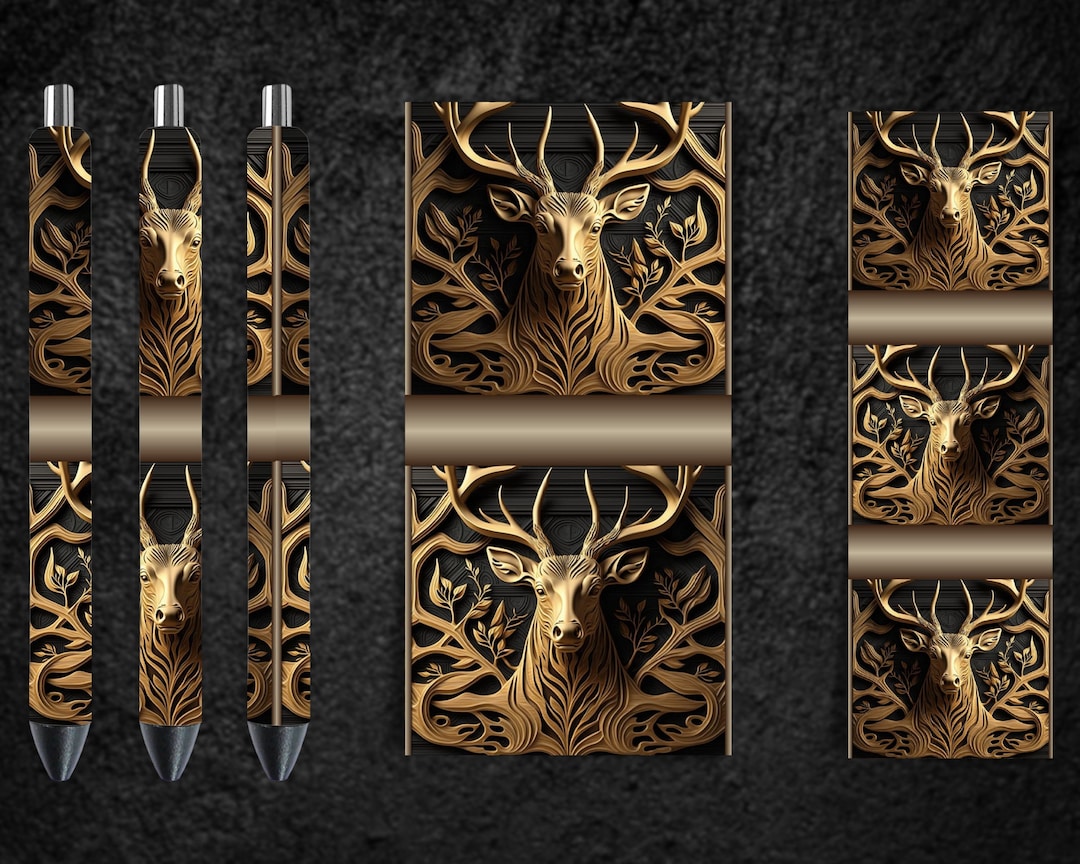 Deer Pen Sublimation, Epoxy Pen Wrap, PNG, Pen Template, Instant ...