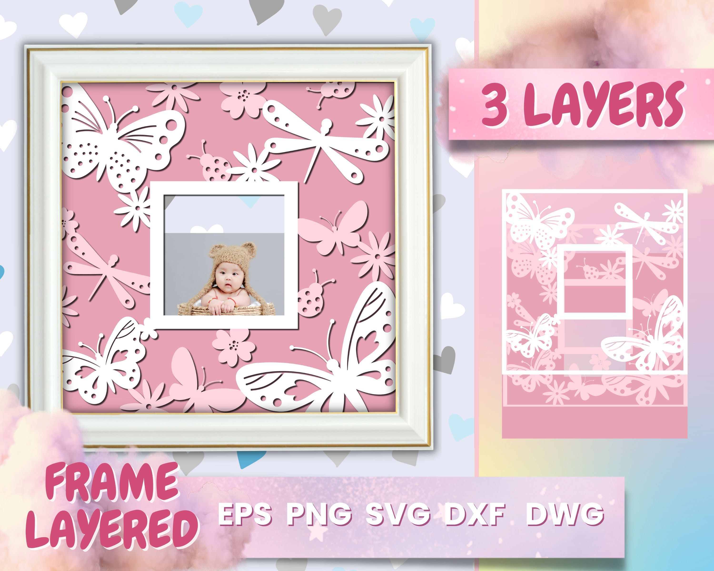 3D Baby Photo Frame SVG Animals Shadowbox Baby Shower Gift - Etsy