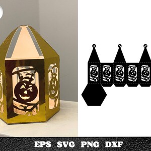 Halloween Lanterns SVG Bundle, Lantern Template, Happy Halloween ...