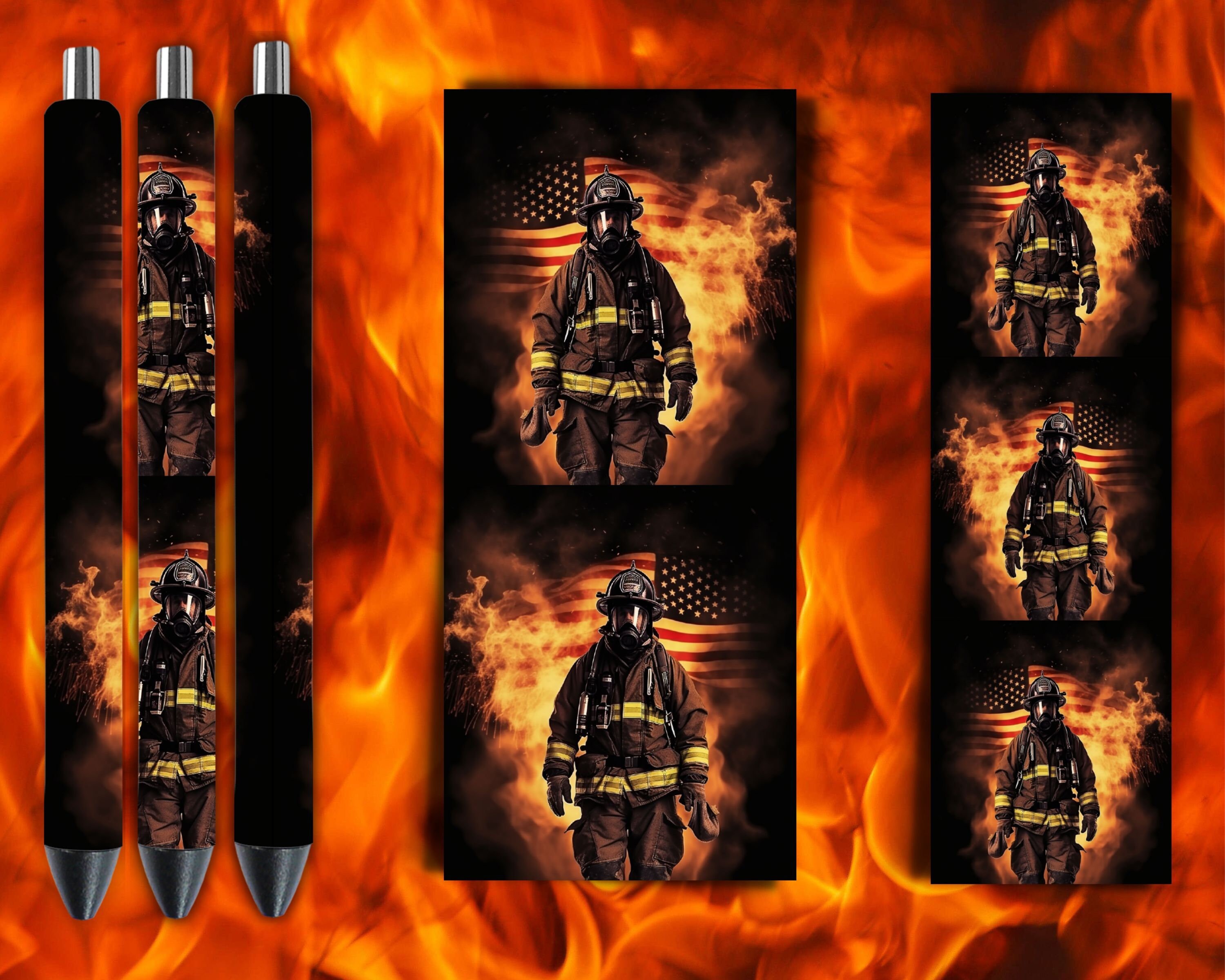 Firefighter Pen Sublimation, Fireman, Pen Wrap, PNG, Pen Template ...
