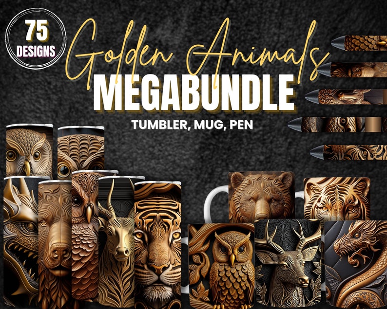 Animals Sublimation Bundle, Tumbler, Mug, Pen, Mug Sublimation, Tooled ...
