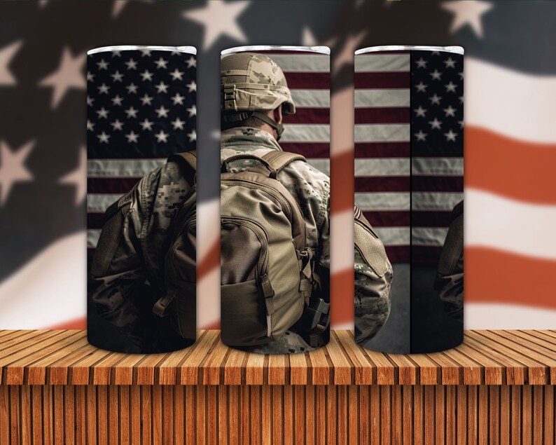 Military Tumbler Wrap, Army, American, 20oz Sublimation, 9.2 X 8.3 ...