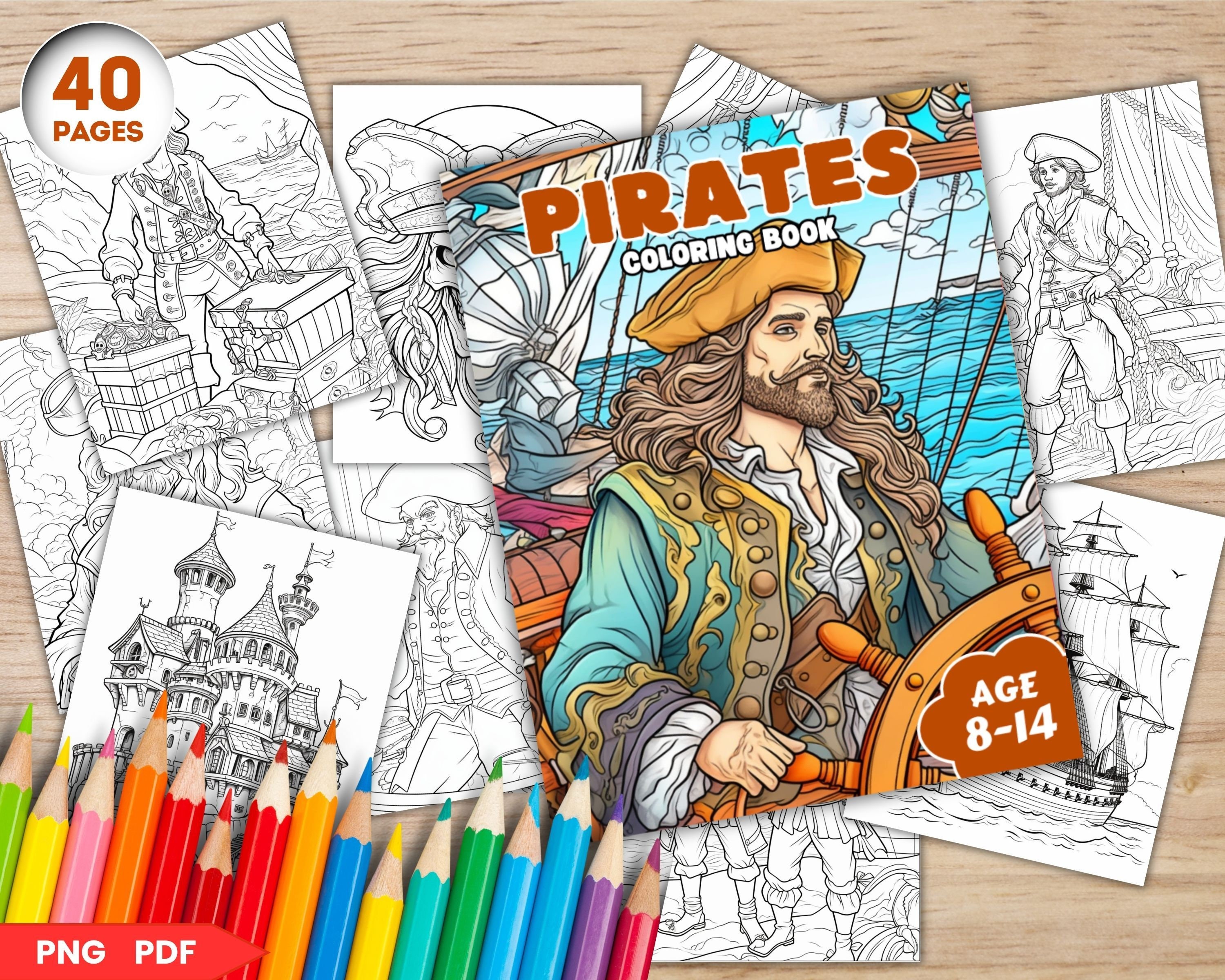 Pirates Coloring Pages, Pirates Coloring Book, Coloring Books for Kids ...