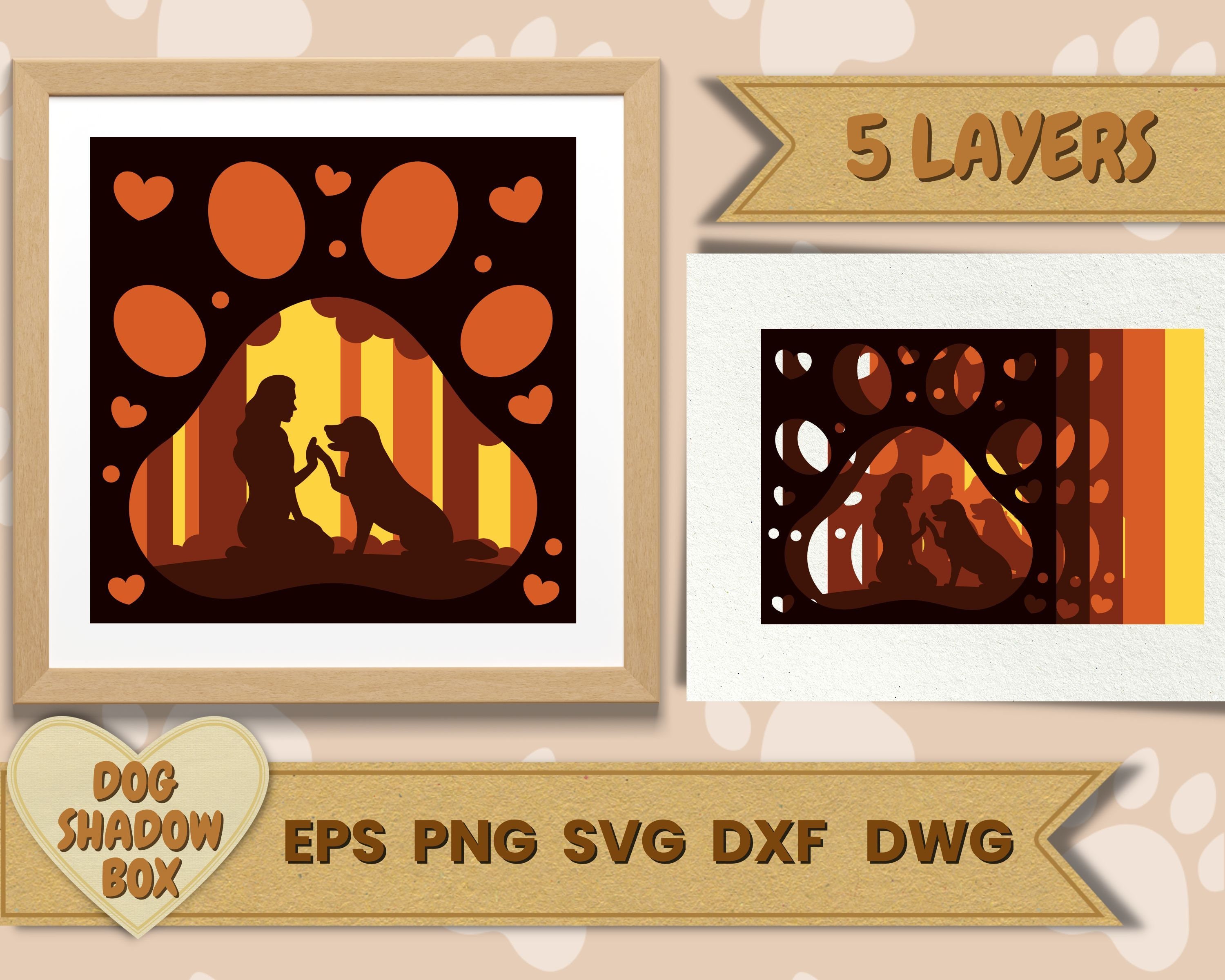 Dog Shadowbox SVG, Dog Owner Memorial, Pet Birthday, Light Box Cricut ...