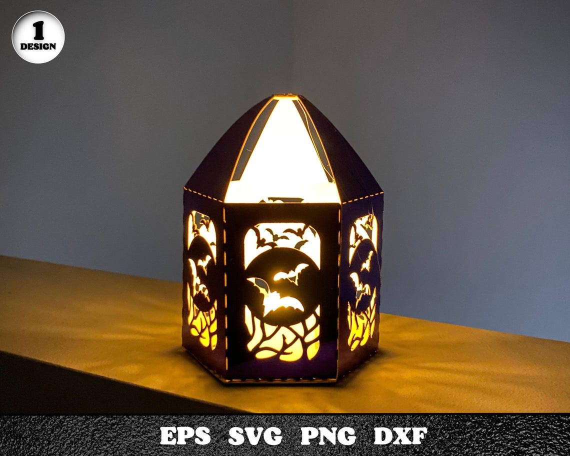 Halloween Lanterns SVG Bundle, Lantern Template, Happy Halloween ...