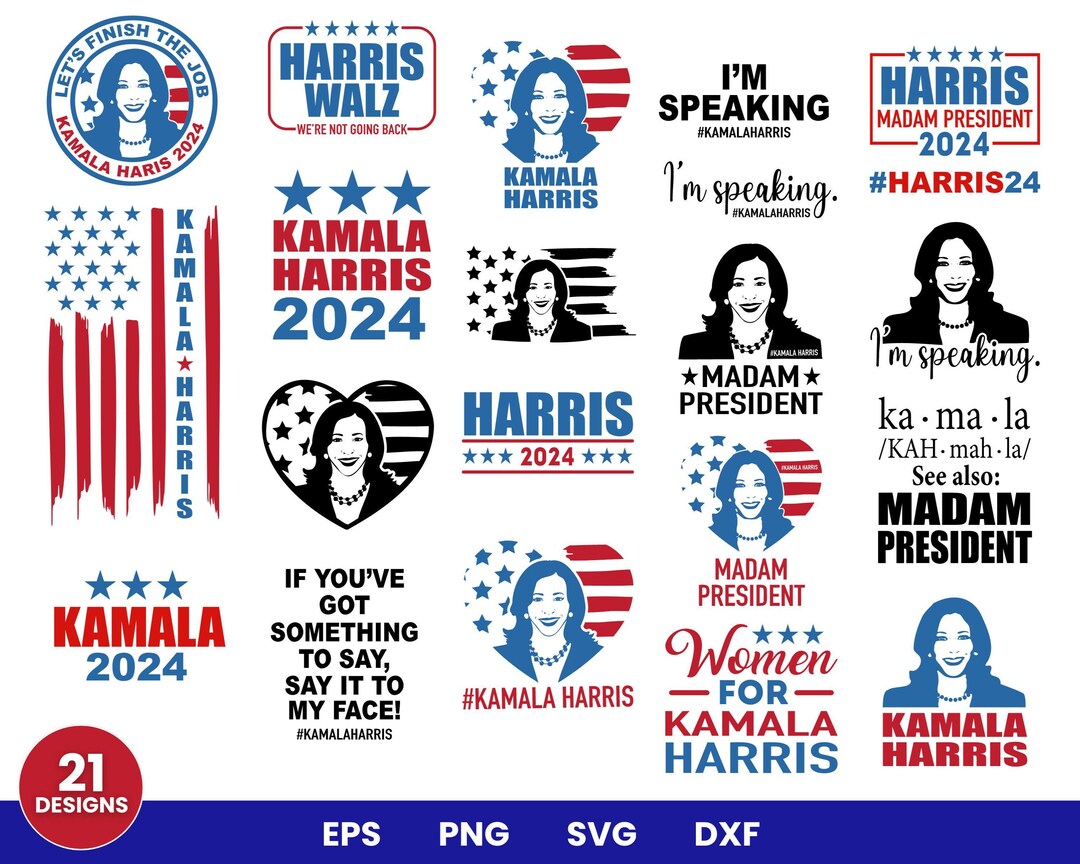Kamala Harris 2024 SVG Bundle, Election 2024, Madam President ...