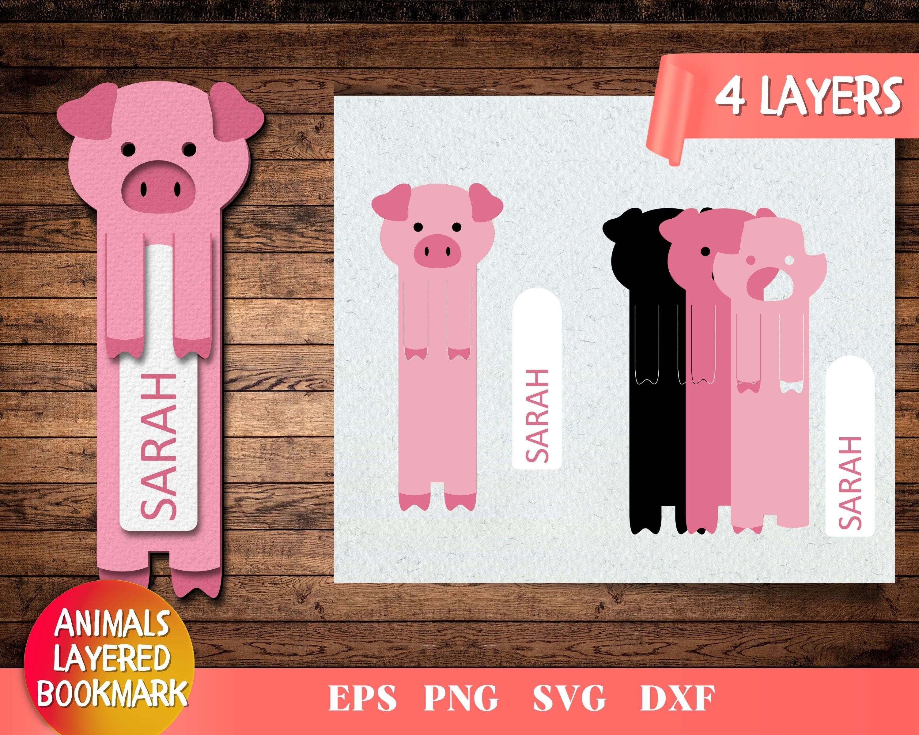Animals Bookmark SVG Bundle, Bookmark Svg, Lion Svg, Tiger Bookmark ...