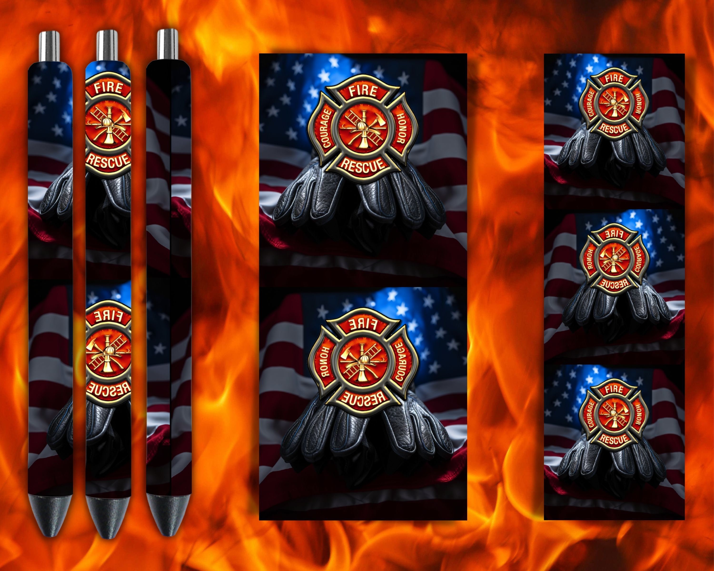 Firefighter Pen Sublimation, Fireman, Pen Wrap, PNG, Pen Template ...