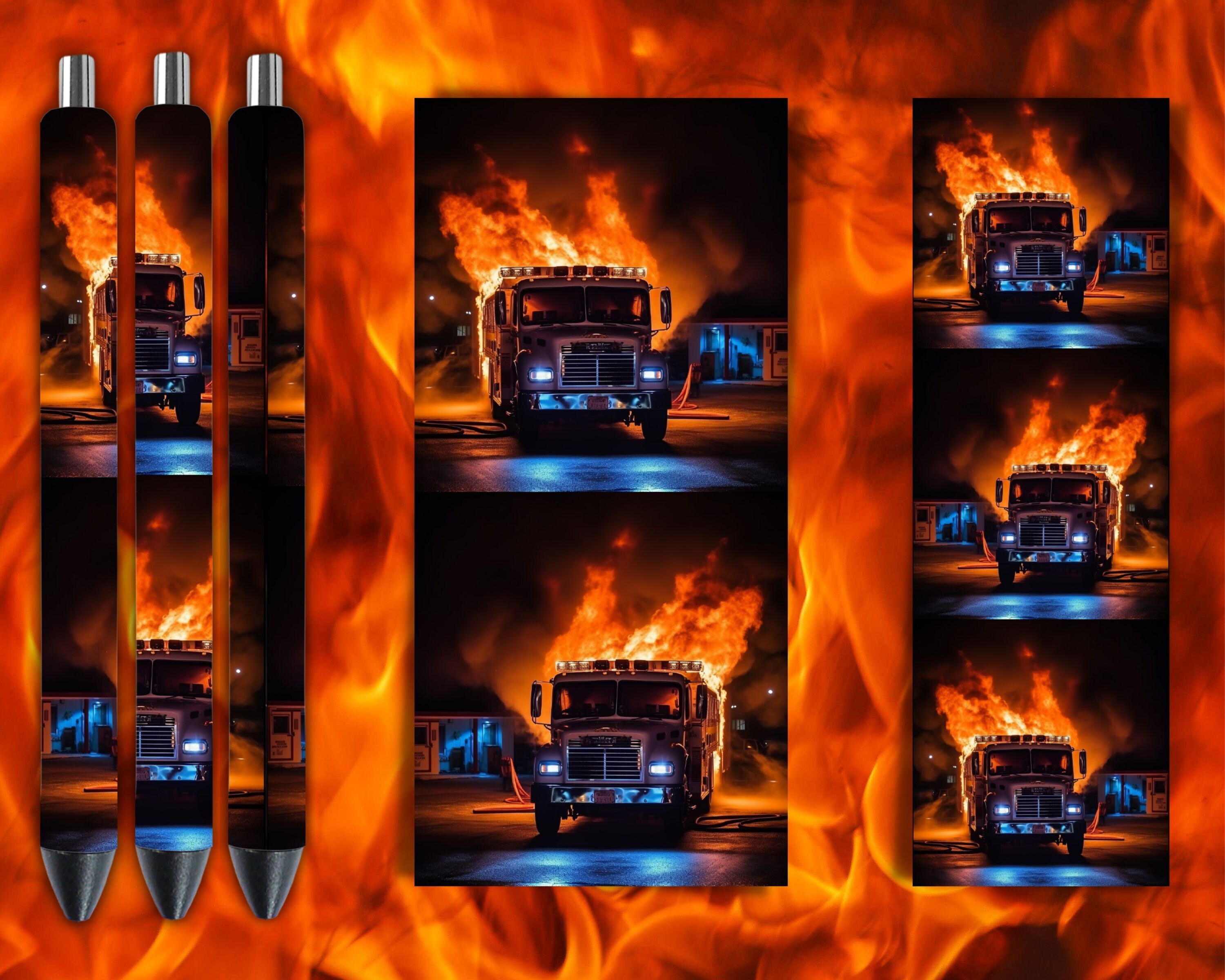 Firefighter Pen Sublimation, Fireman, Pen Wrap, PNG, Pen Template ...