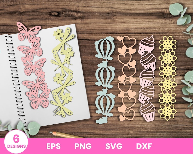 Cute Bookmark SVG Bundle, Bookmark Svg, Butterfly Svg, Cupcake Bookmark ...