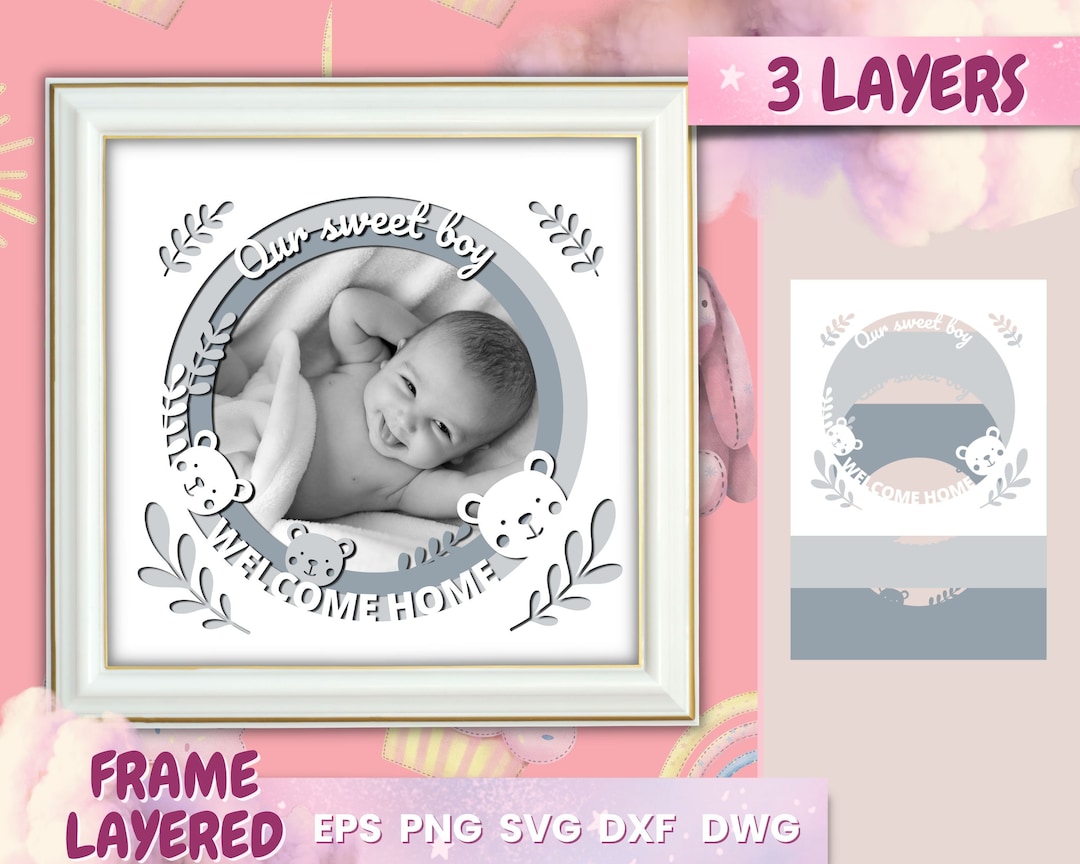 Baby Frame, Baby Shadowbox, Newborn, Baby Boy, Baby Girl, Baby Shower ...