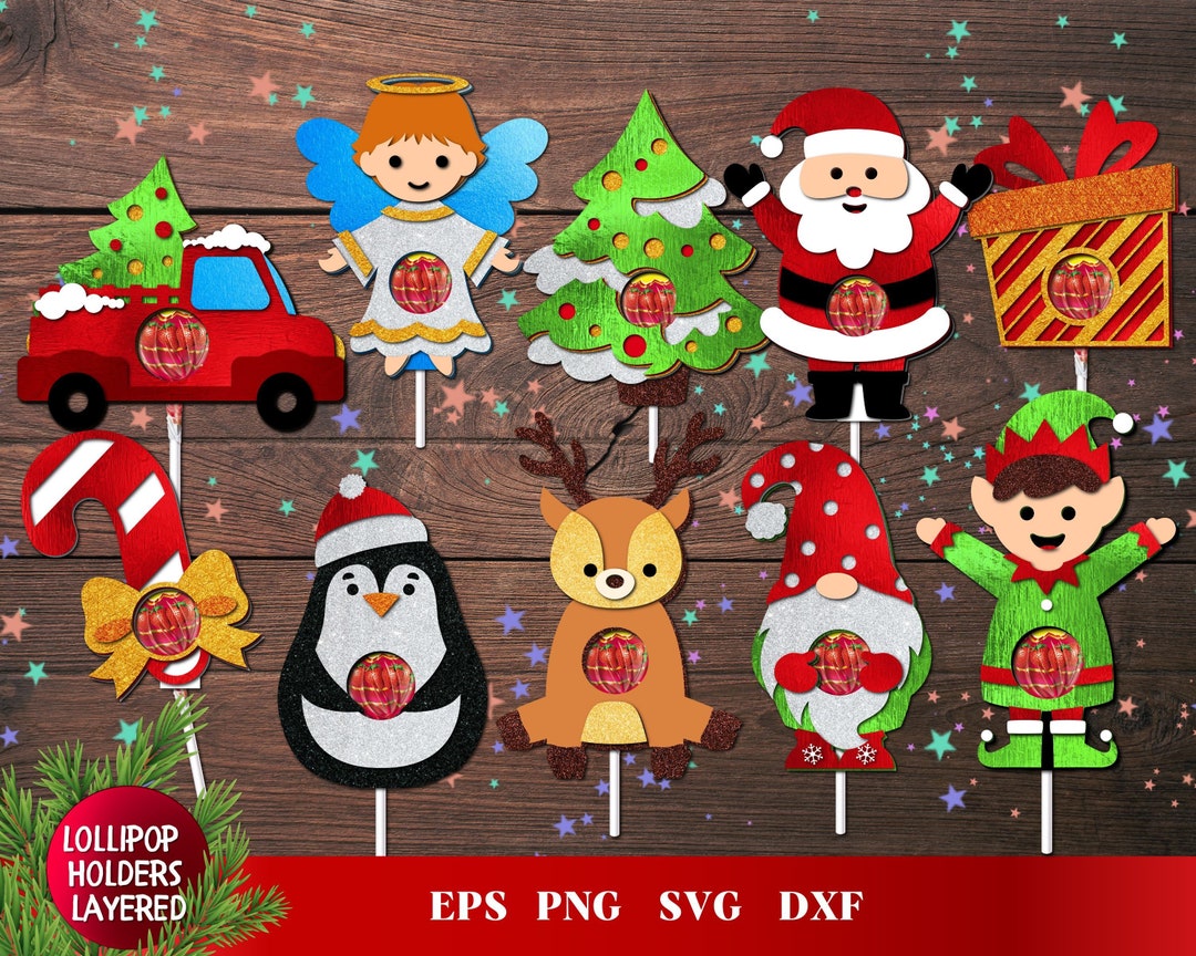Christmas Lollipop Holders, Candy Holder, Svg Bundle, Paper Craft - Etsy