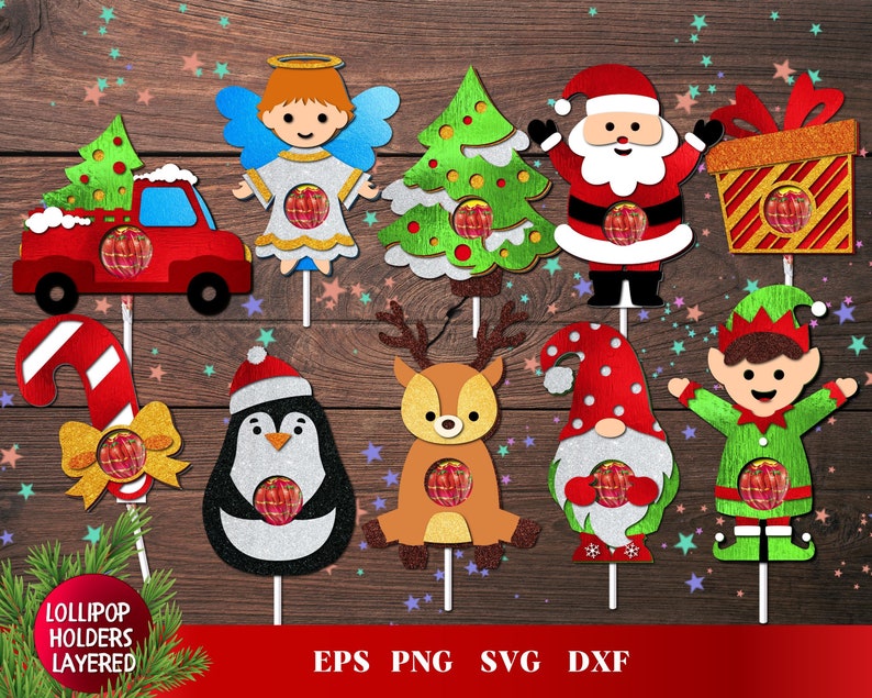Christmas Lollipop Holders, Candy Holder, Svg Bundle, Paper Craft - Etsy