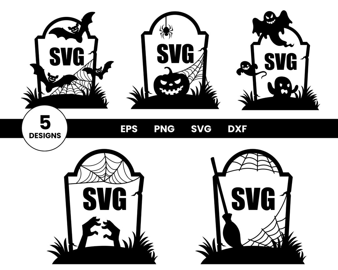 Tombstone Monogram SVG Bundle, Halloween, Monogram, SVG Bundle, Frame ...
