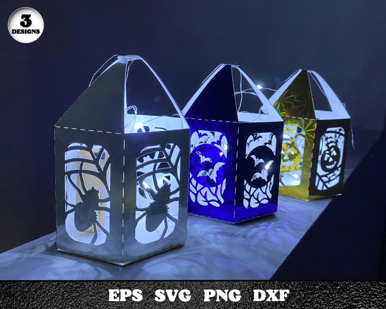 Halloween Lanterns SVG Bundle, Lantern Template, Happy Halloween ...