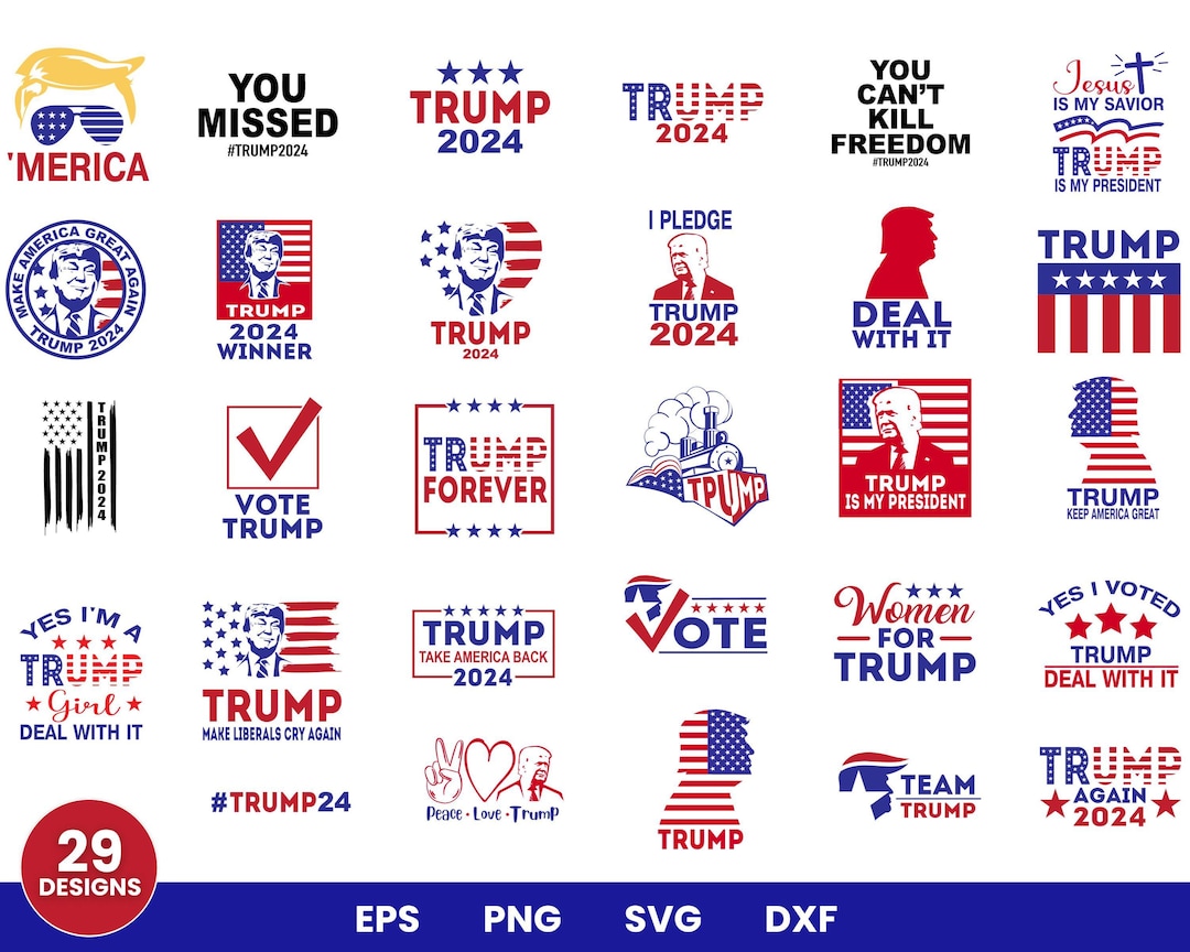 Trump 2024 SVG Bundle, Election 2024, Donald Trump Svg, Presidential ...