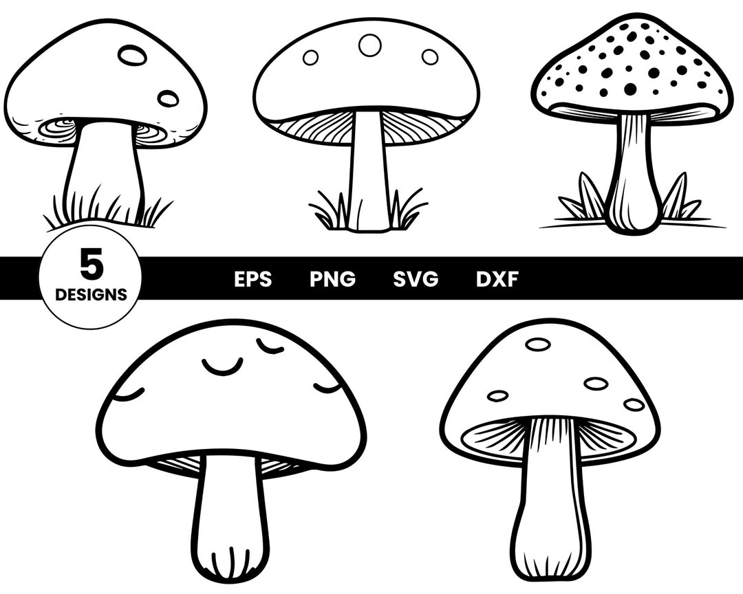 Mushroom SVG Bundle, Forest Mushrooms, Illustration, SVG Bundle, Cut ...