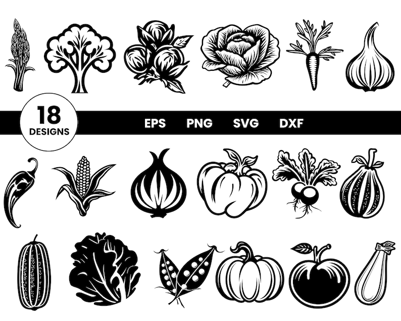 Vegetables SVG Bundle, Fresh Vegetables, Illustration, SVG Bundle, Cut ...