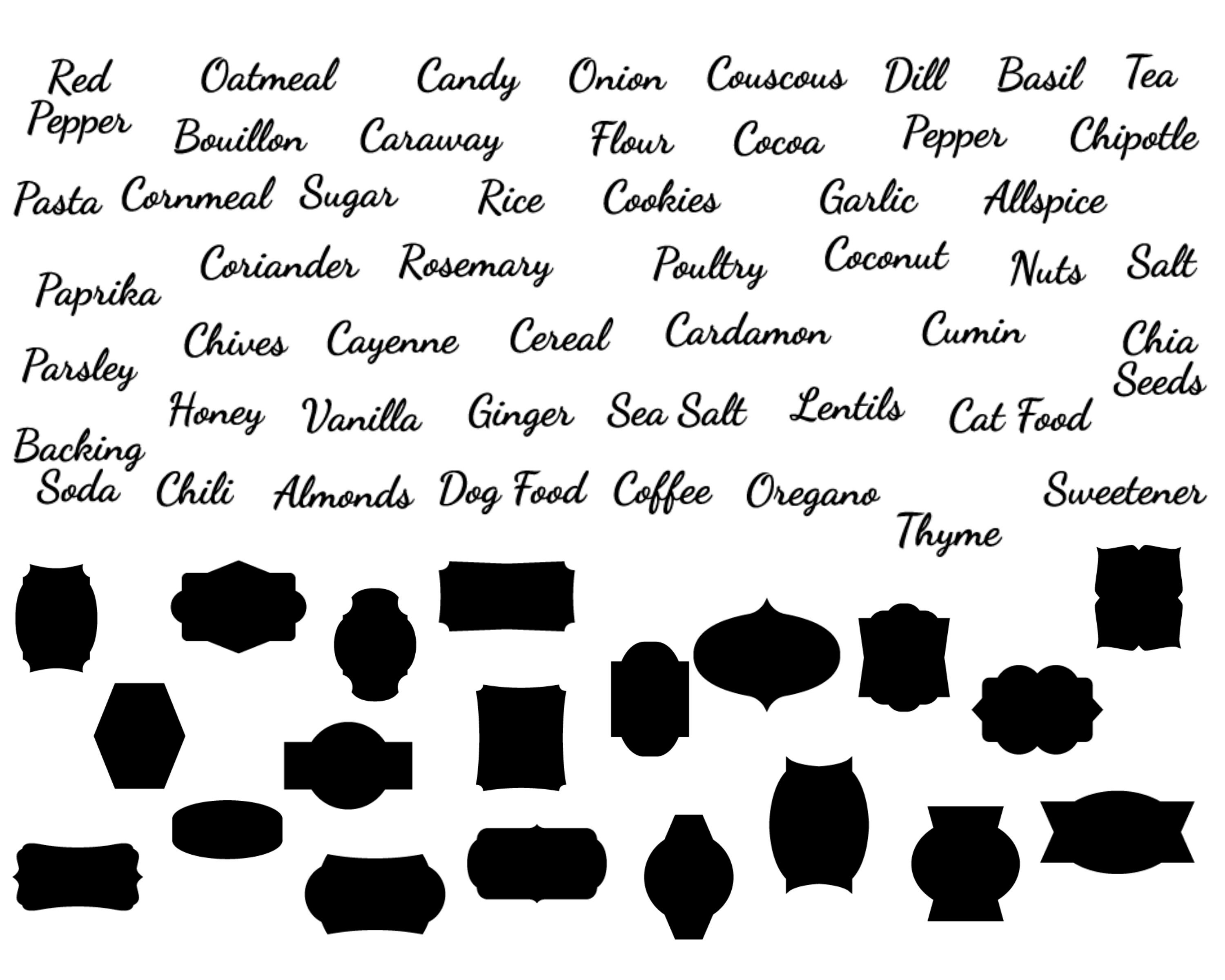 Pantry Label SVG Bundle, Kitchen Svg, Label Svg, Spice Jar, Storage ...