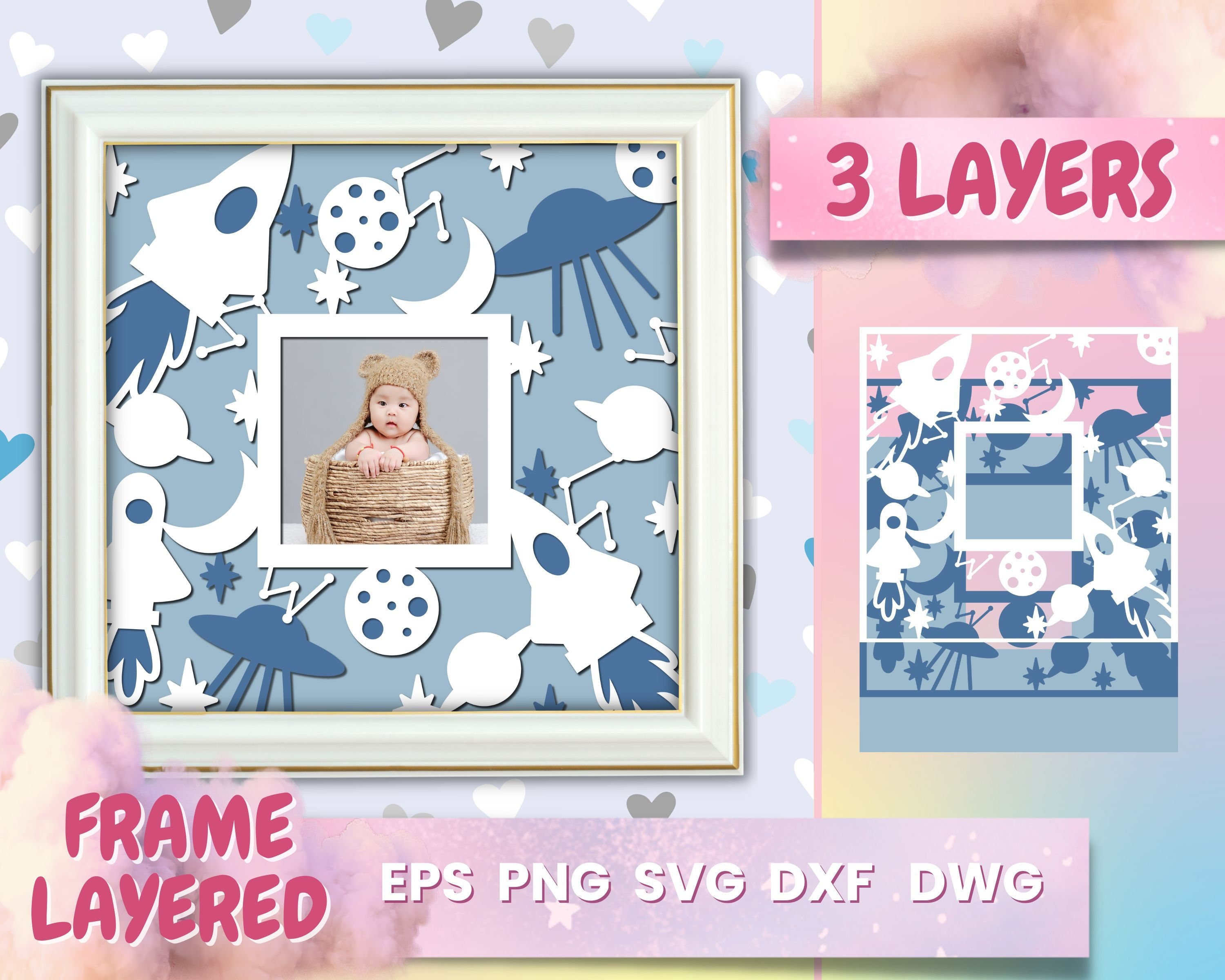 3D Baby Photo Frame SVG Animals Shadowbox Baby Shower Gift - Etsy