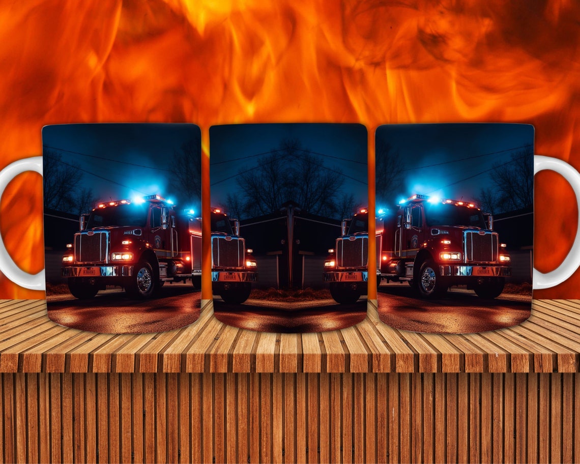 Firefighter Mug Wraps, Sublimation, 11oz 12oz & 15oz Mug Wraps, PNG ...