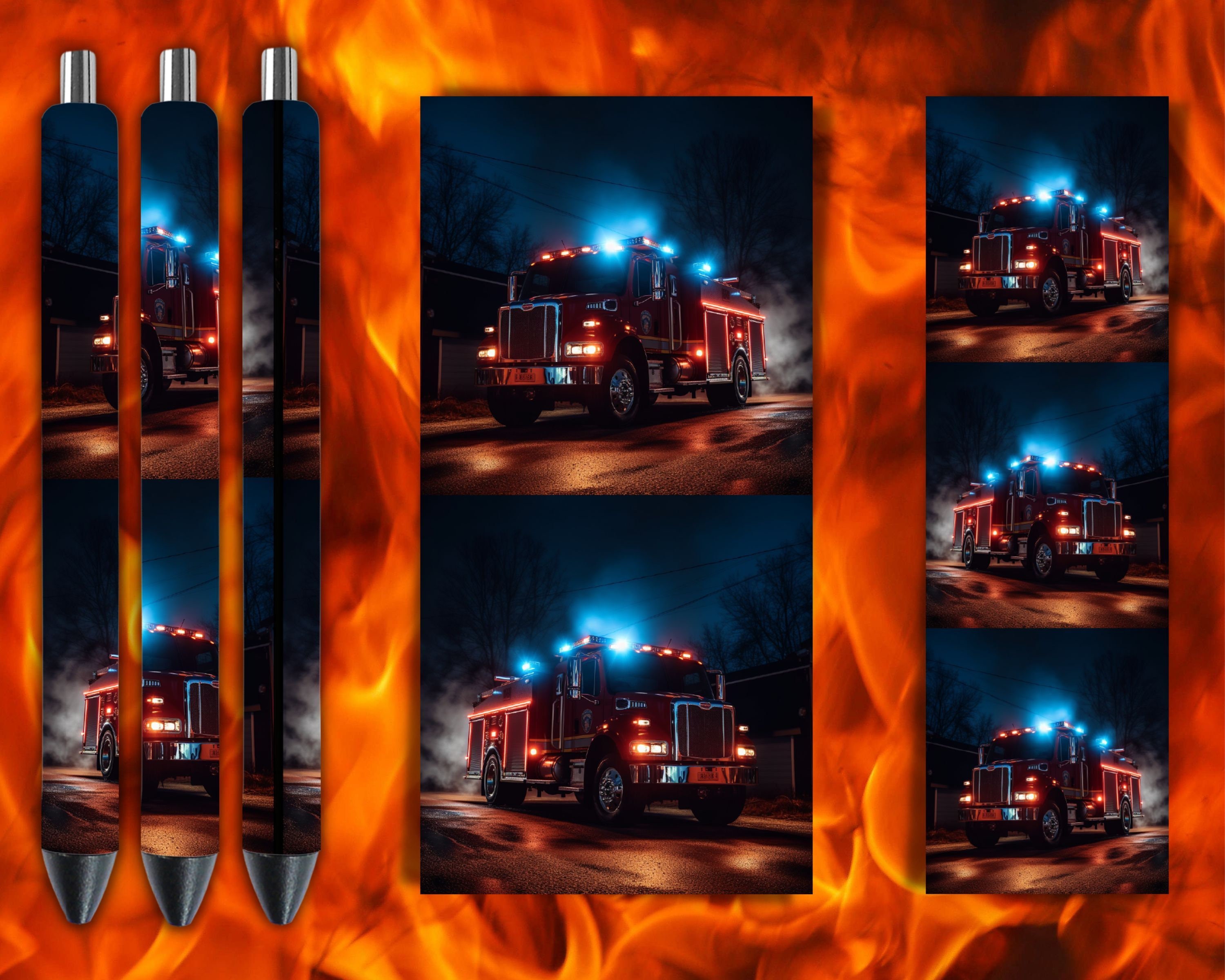 Firefighter Pen Sublimation, Fireman, Pen Wrap, PNG, Pen Template ...