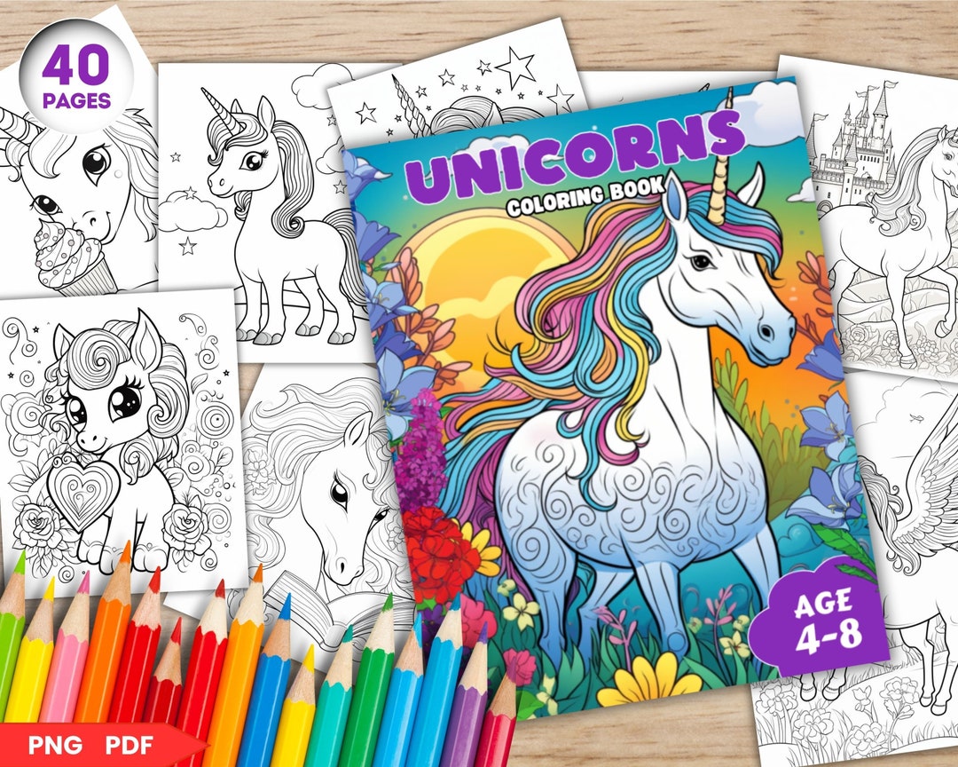 Unicorns Coloring Pages, Unicorns Coloring Book, Coloring Books for ...