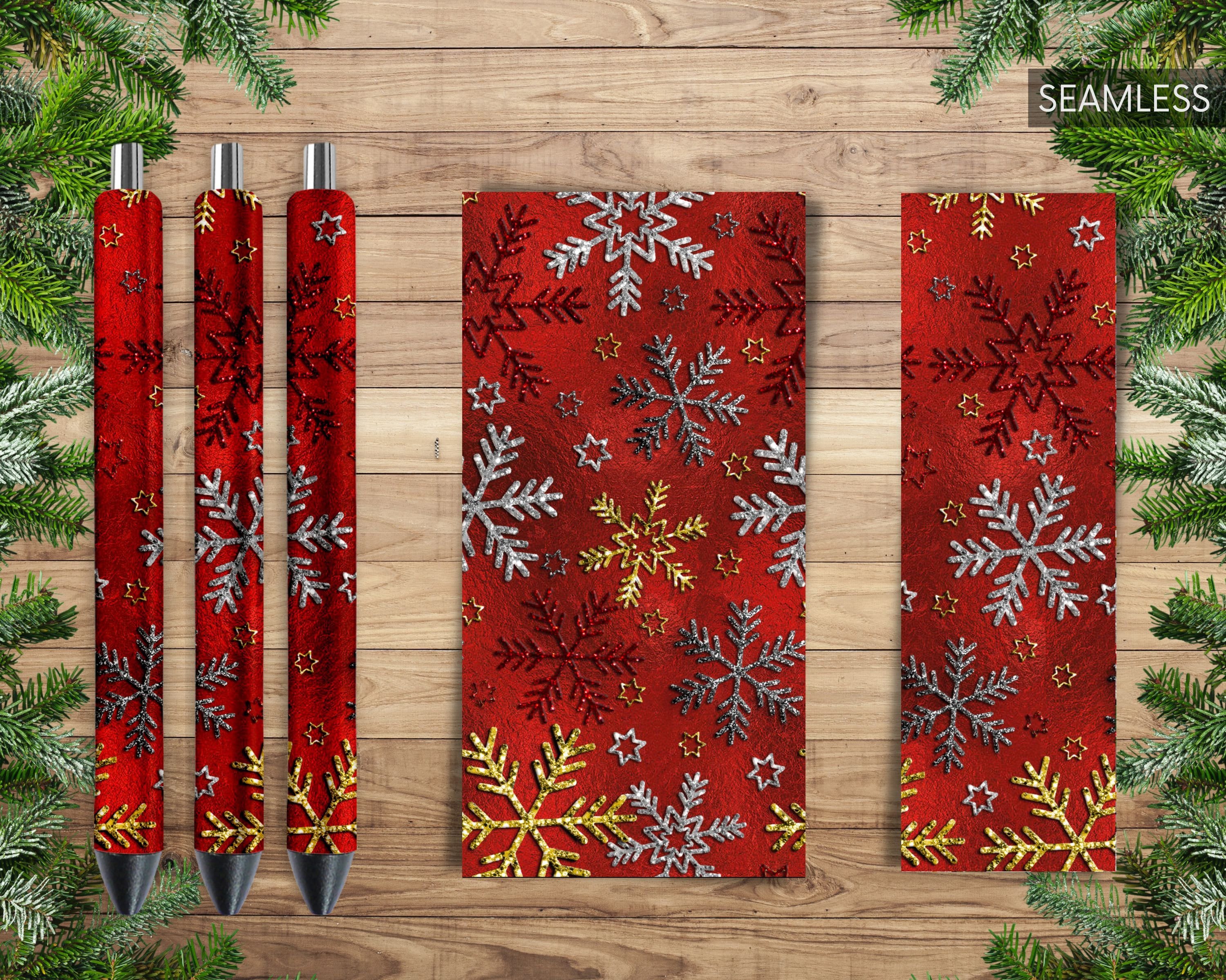 Christmas Glitter Pen Wraps Bundle, Epoxy Pen Wrap, PNG, Pen Template ...