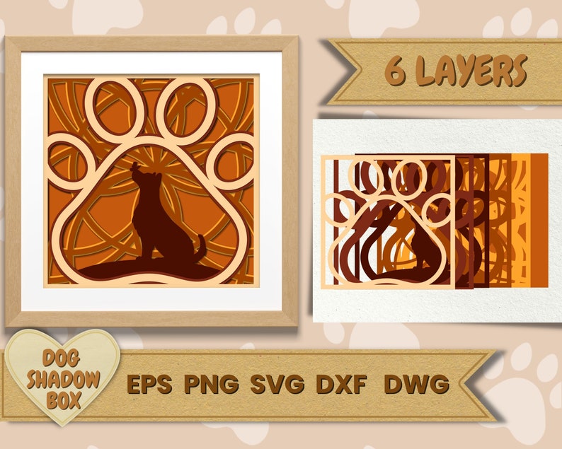 Dog Shadowbox SVG, Dog Owner Memorial, Pet Birthday, Light Box Cricut ...