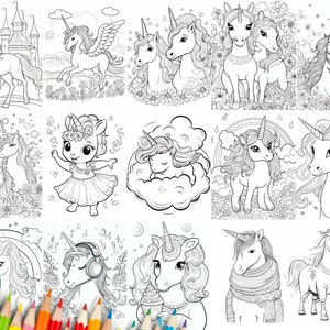 Unicorns Coloring Pages, Unicorns Coloring Book, Coloring Books for ...