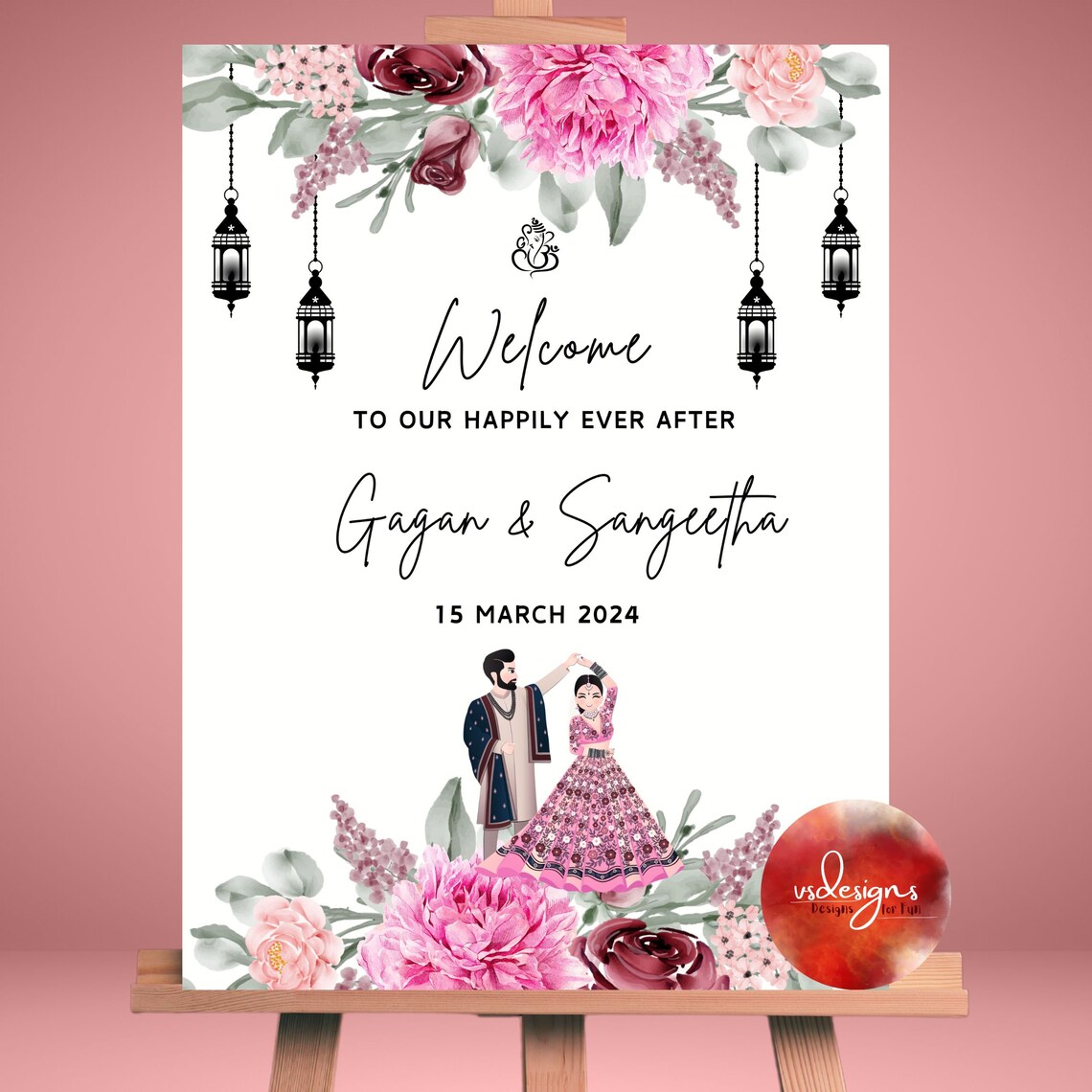 Punjabi Wedding Welcome Sign Punjabi Reception Welcome Sign Engagement ...