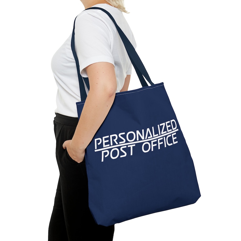 Personalized Navy Blue Postal Tote Bag, Customized Postal Tote, Custom ...