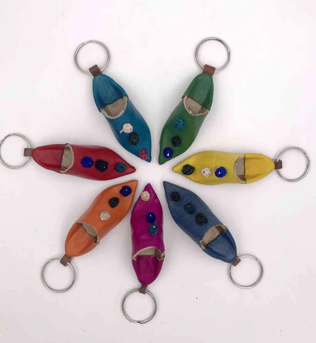 Pack of 6 Keychains in Little Slipper Collection of Moroccan Keychains ...