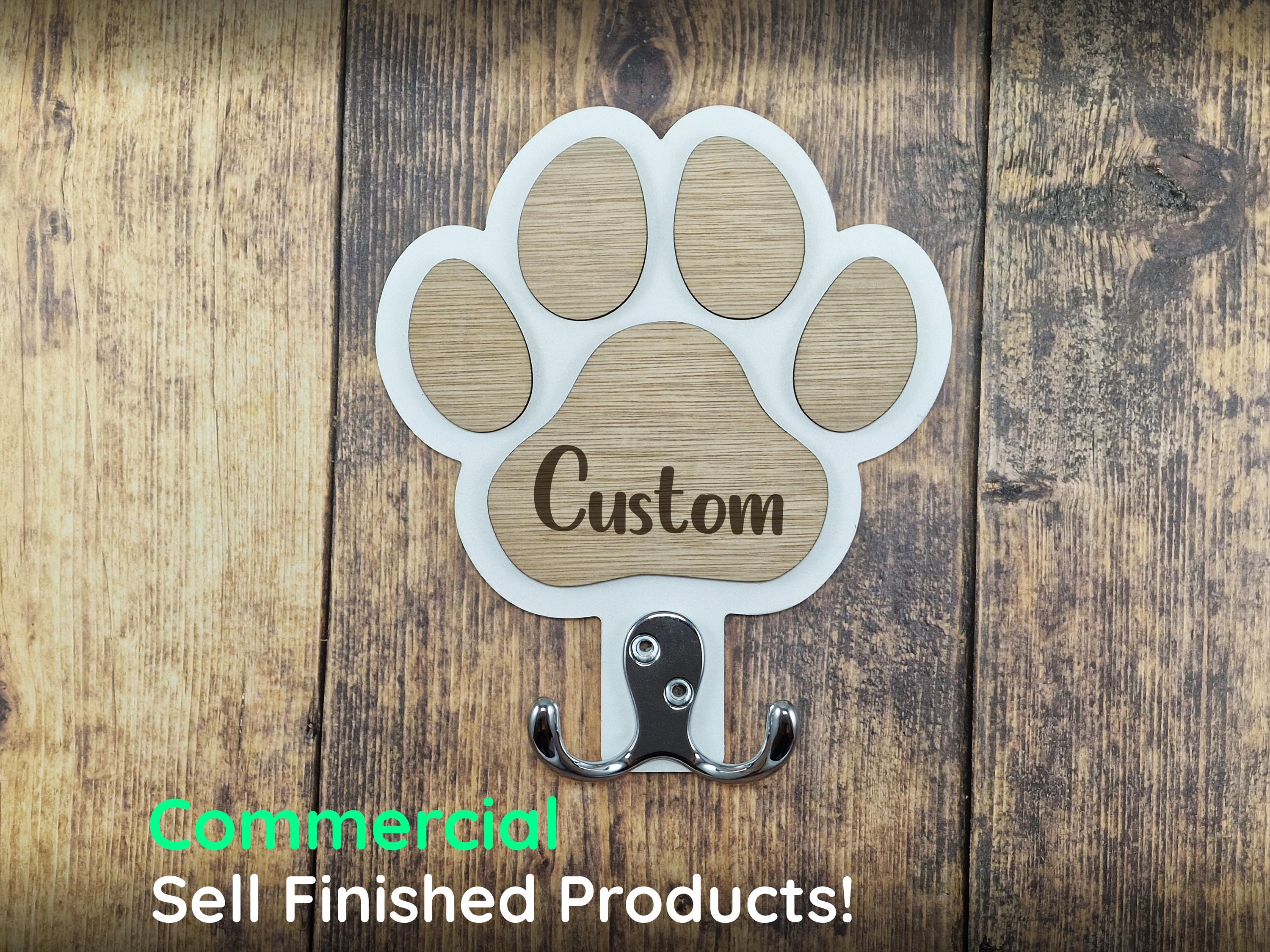 Digital Paw Print - SVG Laser File Dog Lead Holder Design Lightburn - Etsy