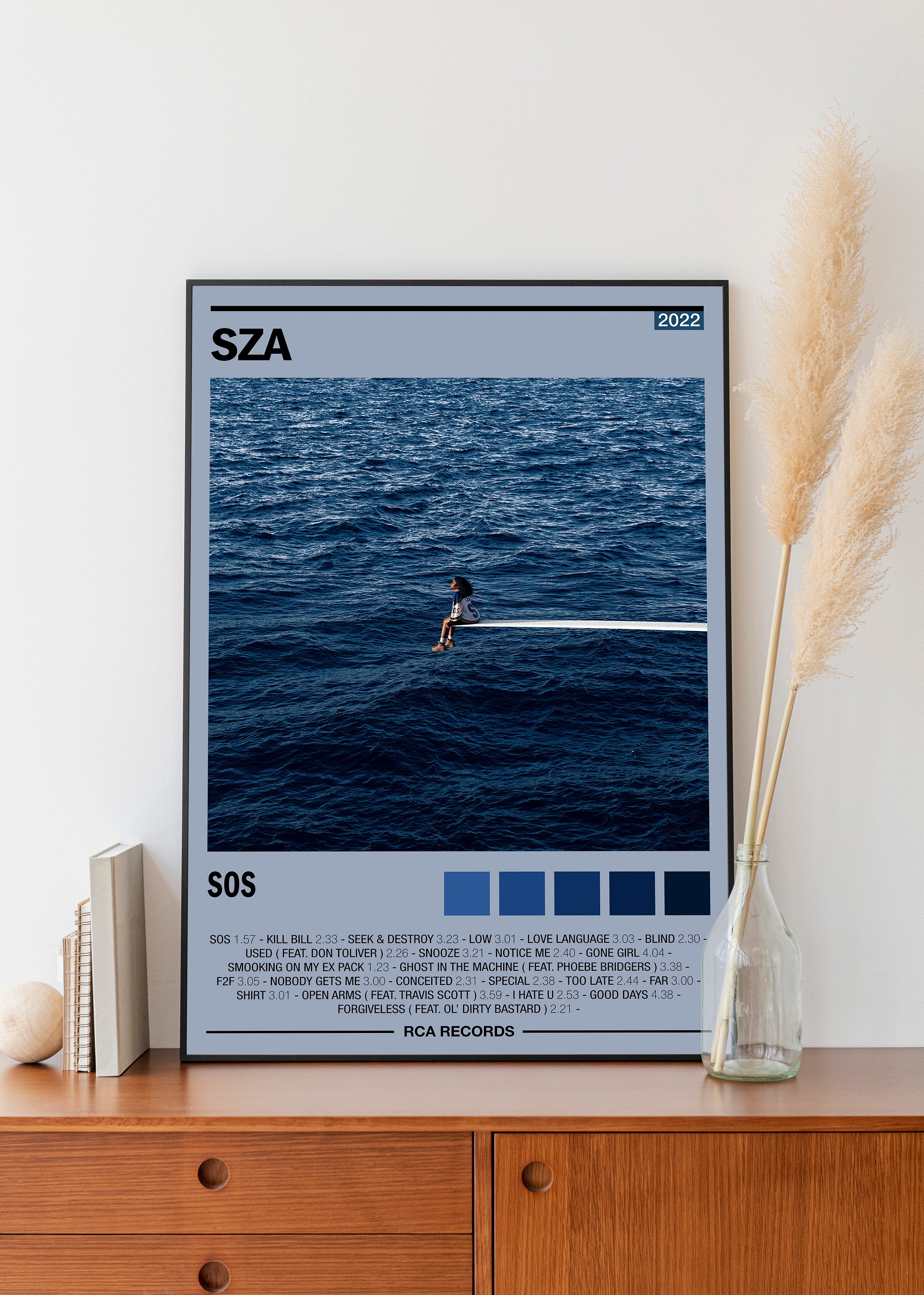 SZA - SOS - Album Poster | Color Optional | Wall Decor | Album Art ...