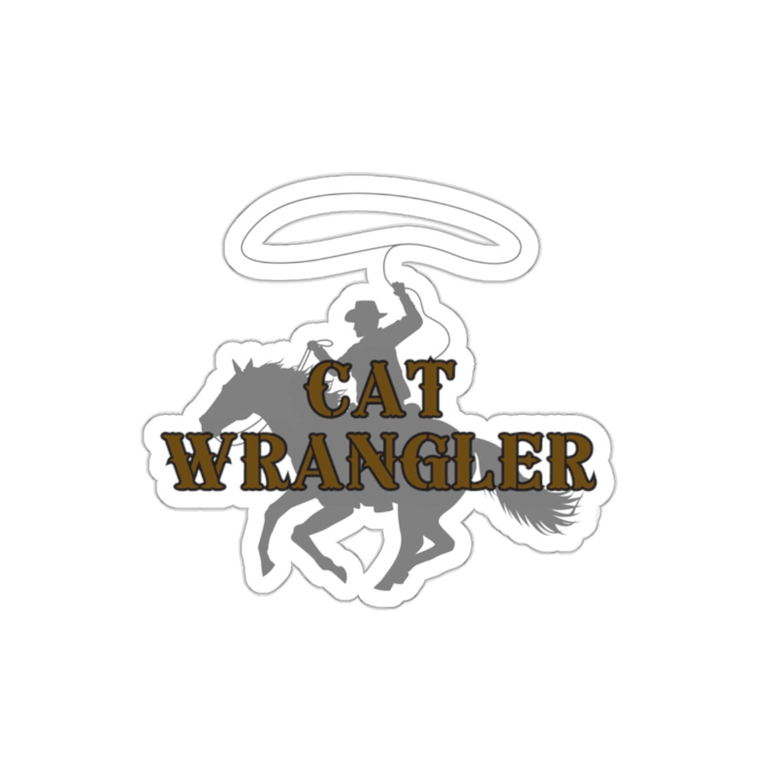 Cat Wrangler Die-cut Stickers - Etsy