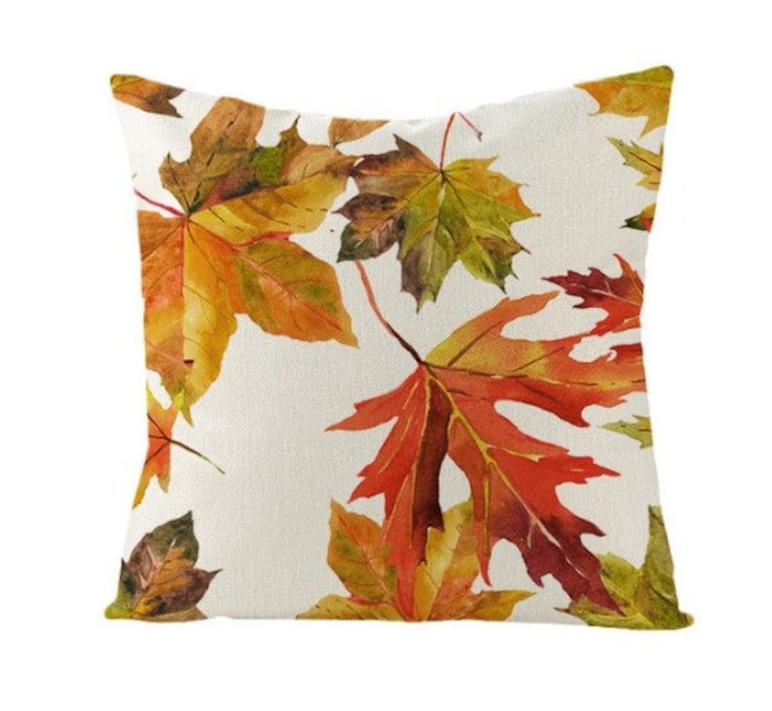 Autumn Maple Leaves Pillow Cover 45X45 Leaf Decorative Throw Pillows ...
