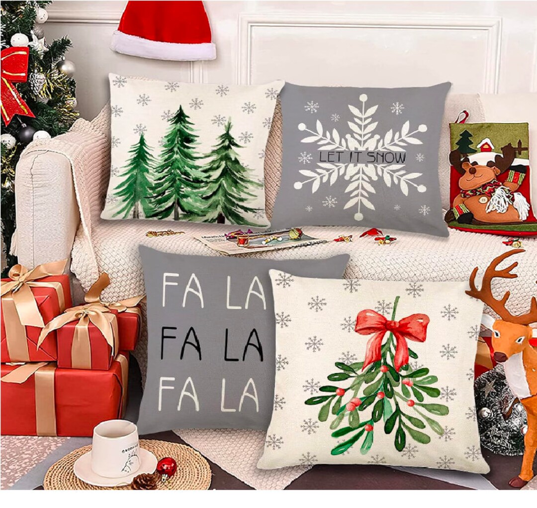 Christmas Pillow Covers, Christmas Decor, Pillows, Holidays, Grey ...