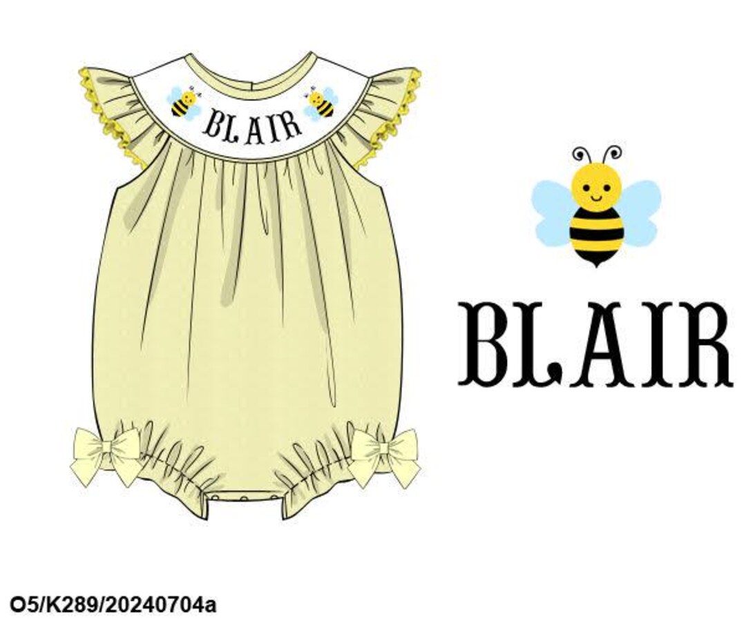 Custom Bee Smocked Bubble - Etsy