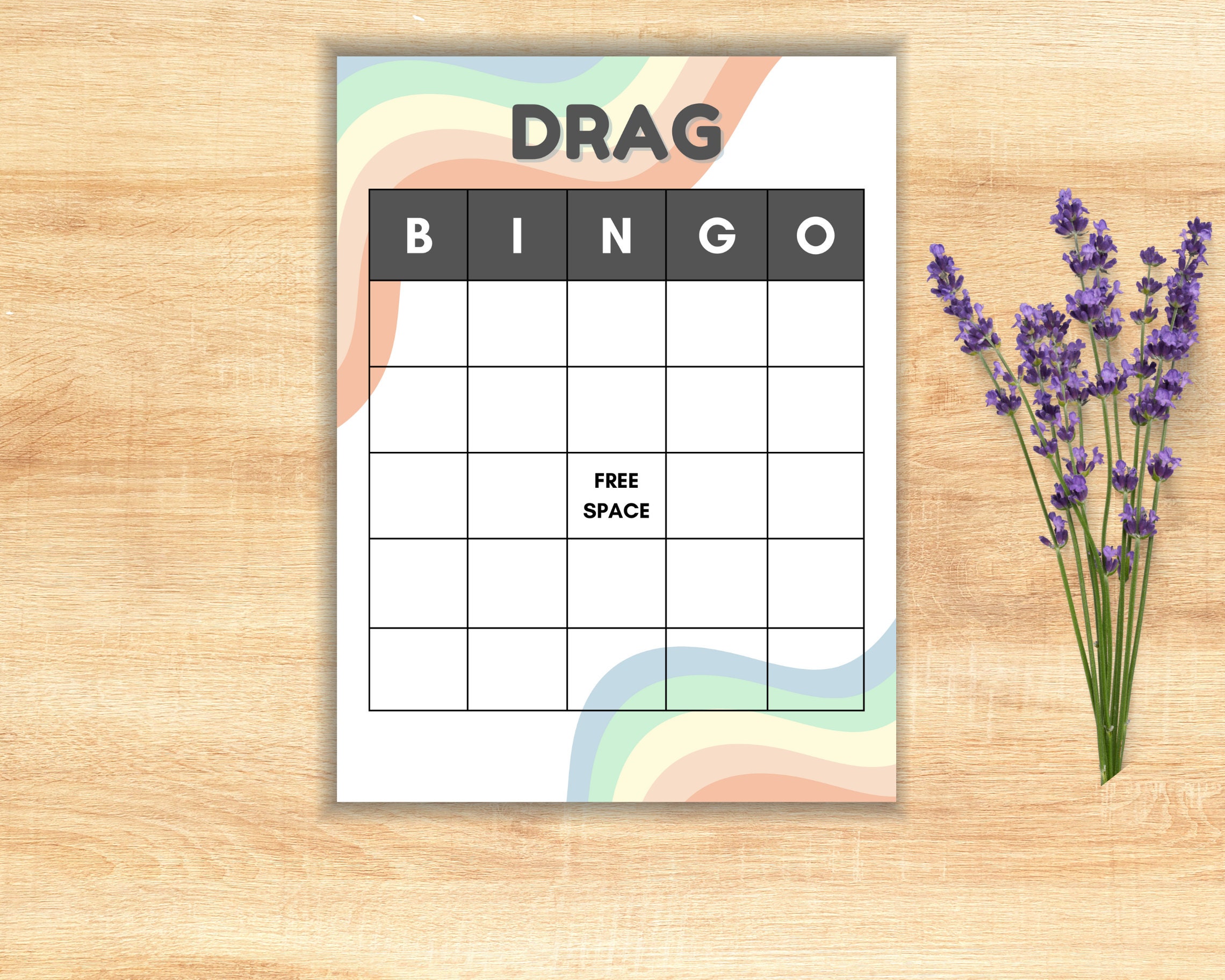 Bingo Canva Template, Drag Queen, Drag Bingo, Rainbow Drag Queen ...