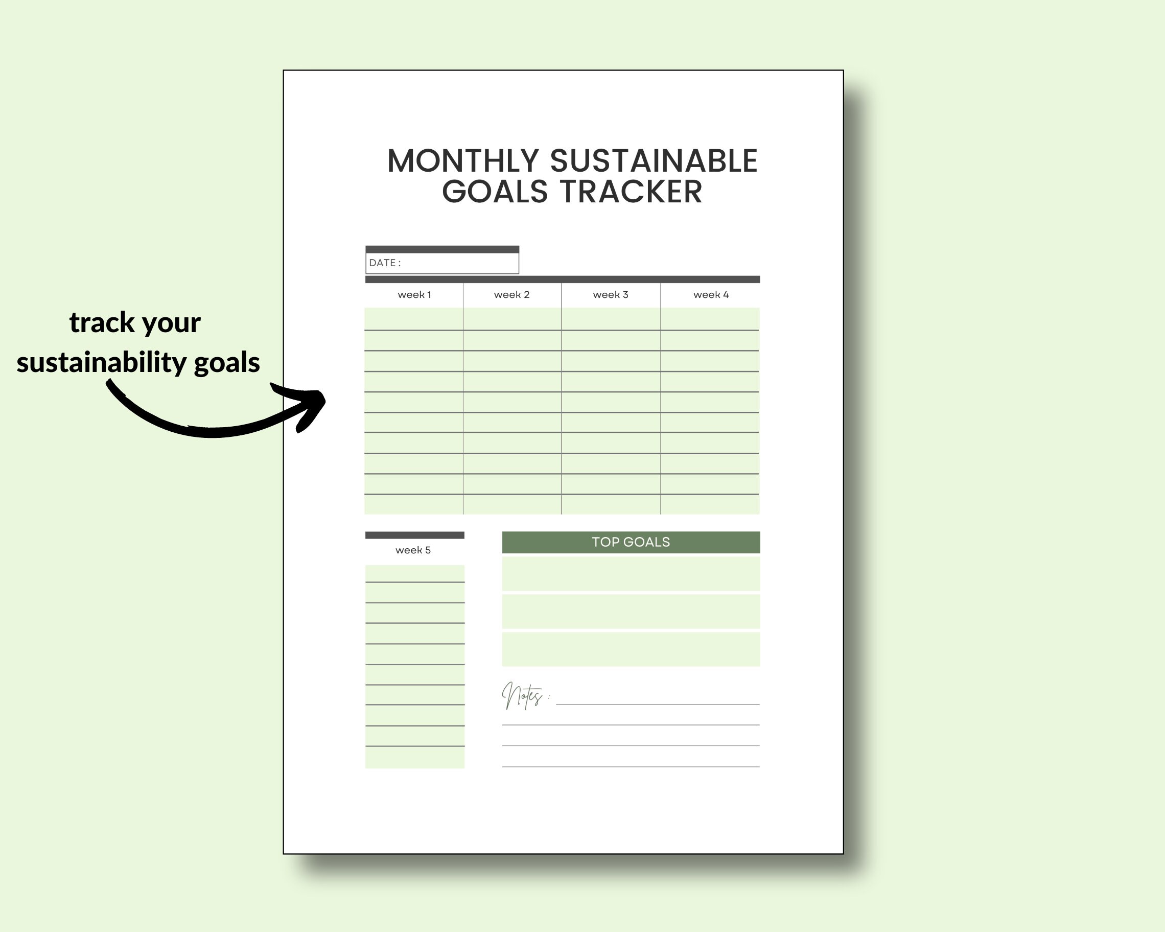 Sustainability Goals Planner Printable Monthly Planner for - Etsy