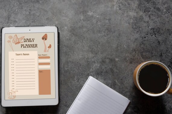 Digital Daily Planner Printable Productivity Work Day - Etsy