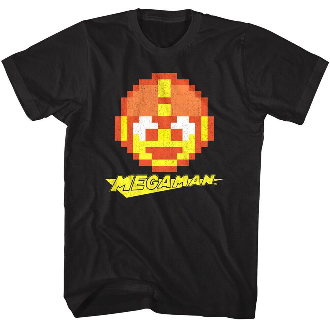 Mega Man Shirt Halloween 8bit Pixel Face Adult Vintage Tees - Etsy